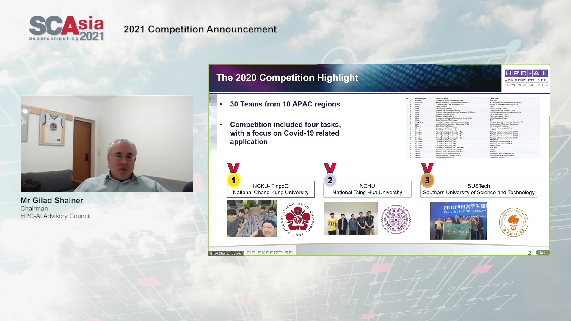 1250_2021 Competition Announcement by Mr Gilad Shainer on Vimeo