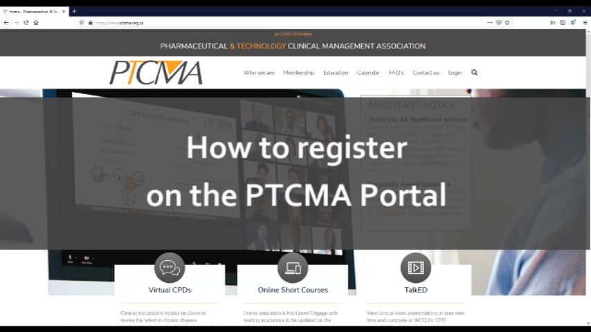How to register on the PTCMA Portal on Vimeo