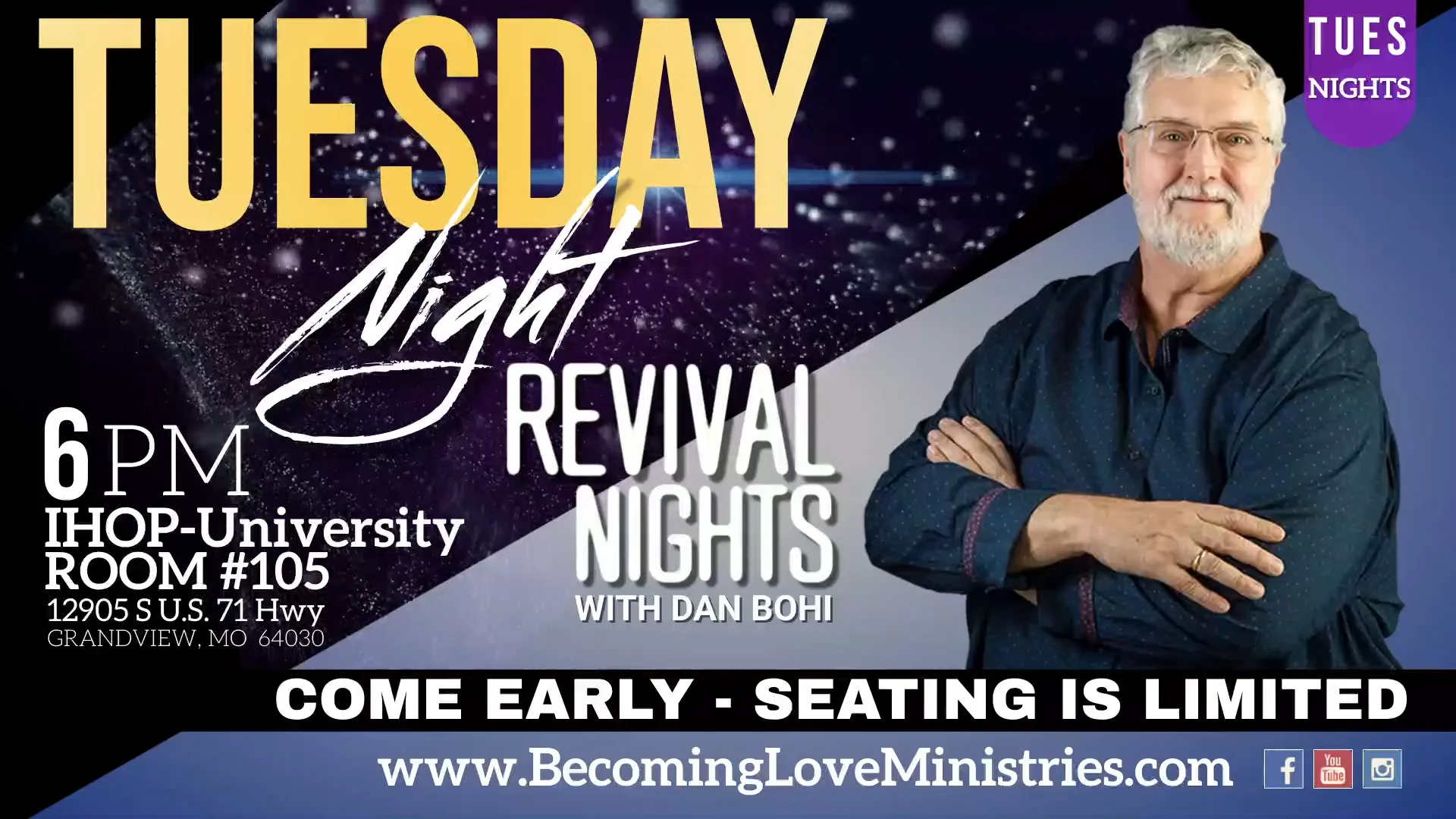 Dan Bohi Tuesday Night Revival Services on Vimeo