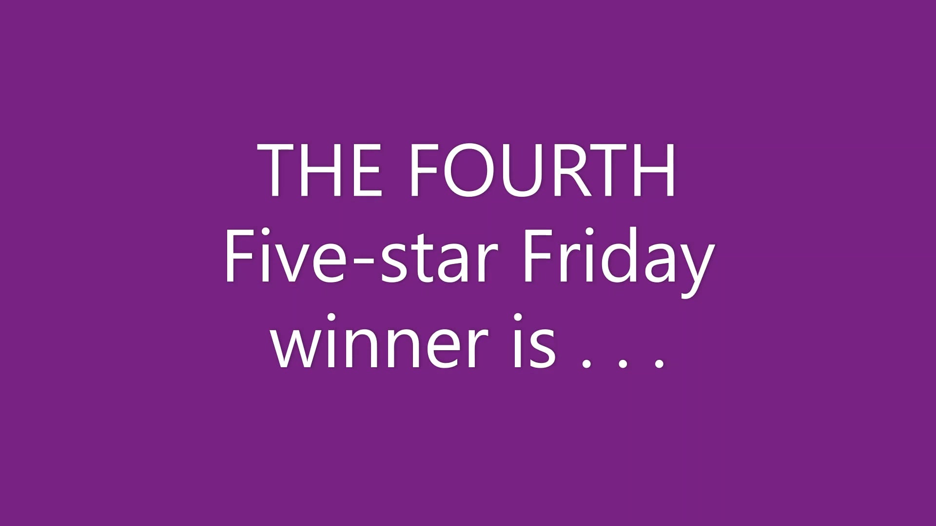 Five Star Friday - 22621 on Vimeo