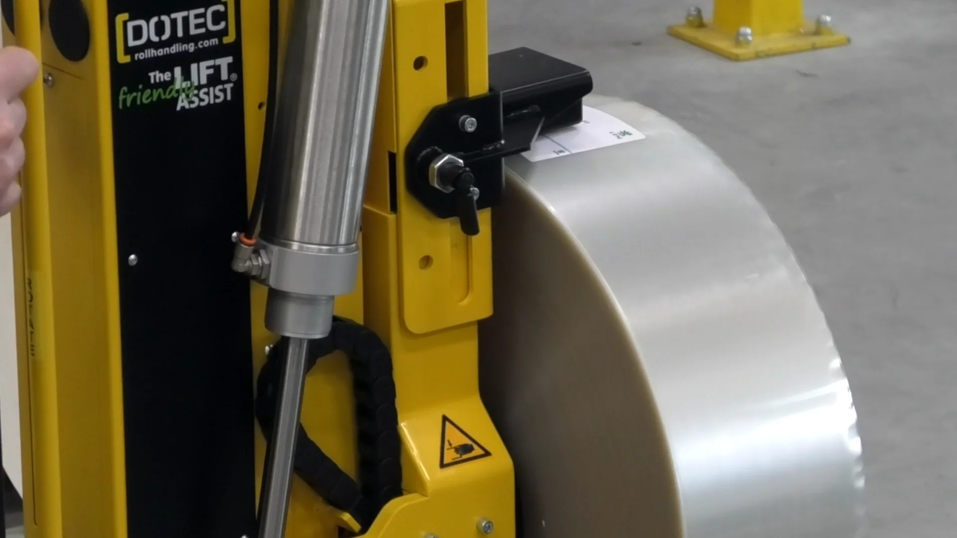 Roll handling solutions - Dotec RH100 TA-ATU tilting action roll handler with ATU anti ...