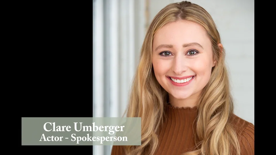 Clare Umberger - Spokesperson Reel on Vimeo