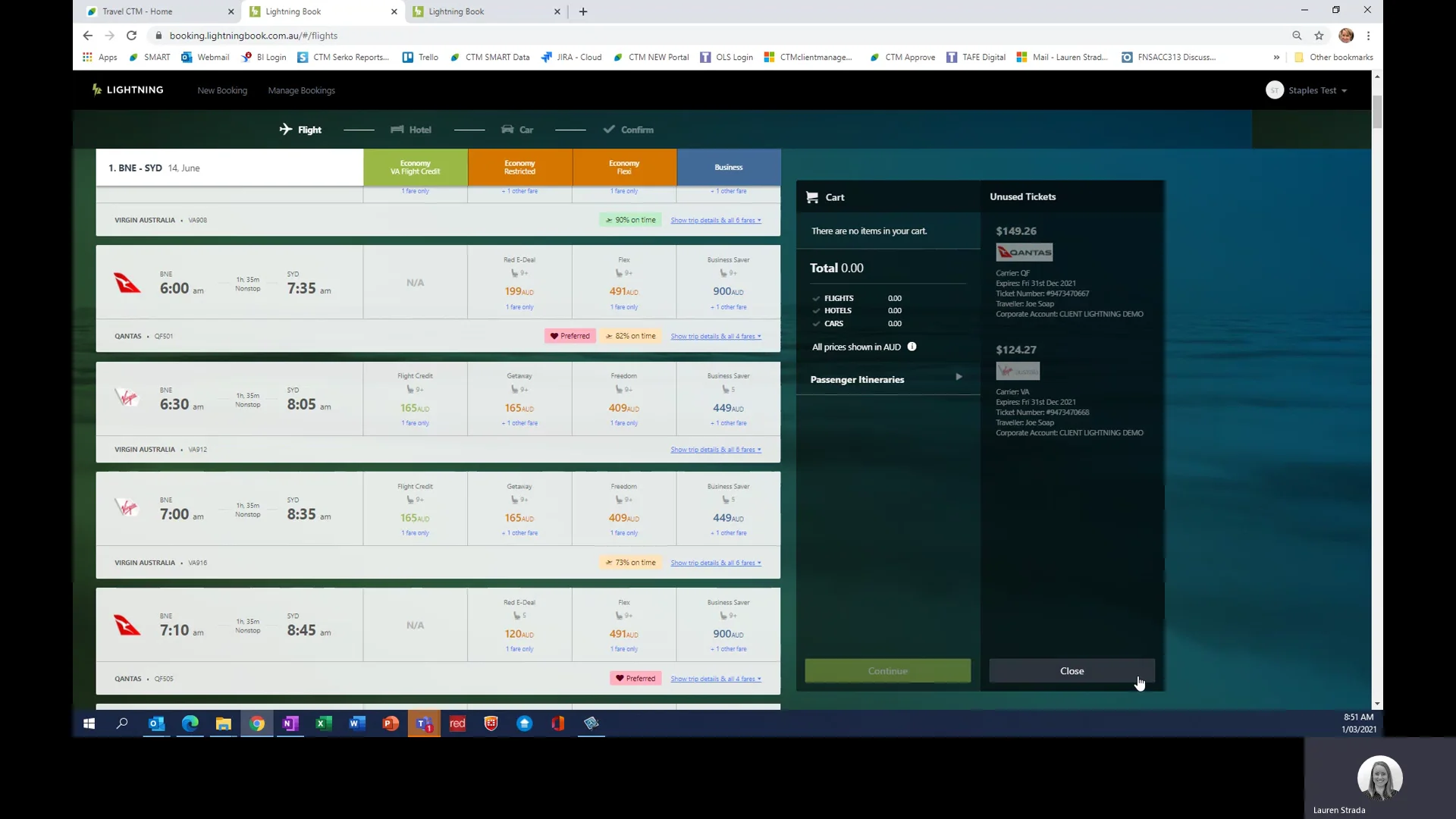 Making a booking on Lightning - Video Demonstration on Vimeo