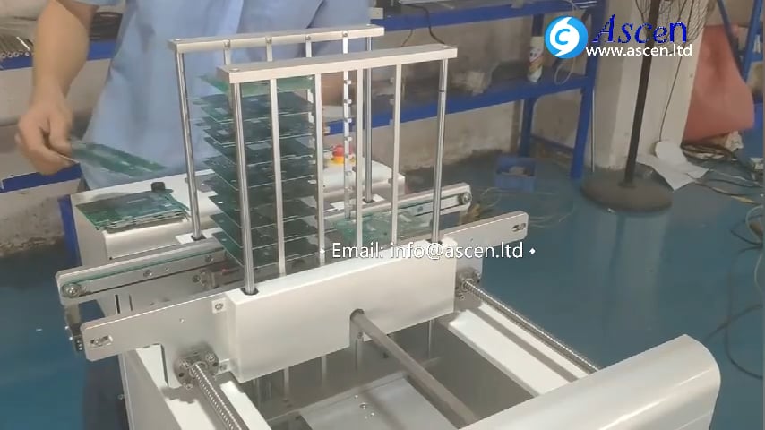 PCB reject buffer conveyor inspection station with fail PCB separator ...