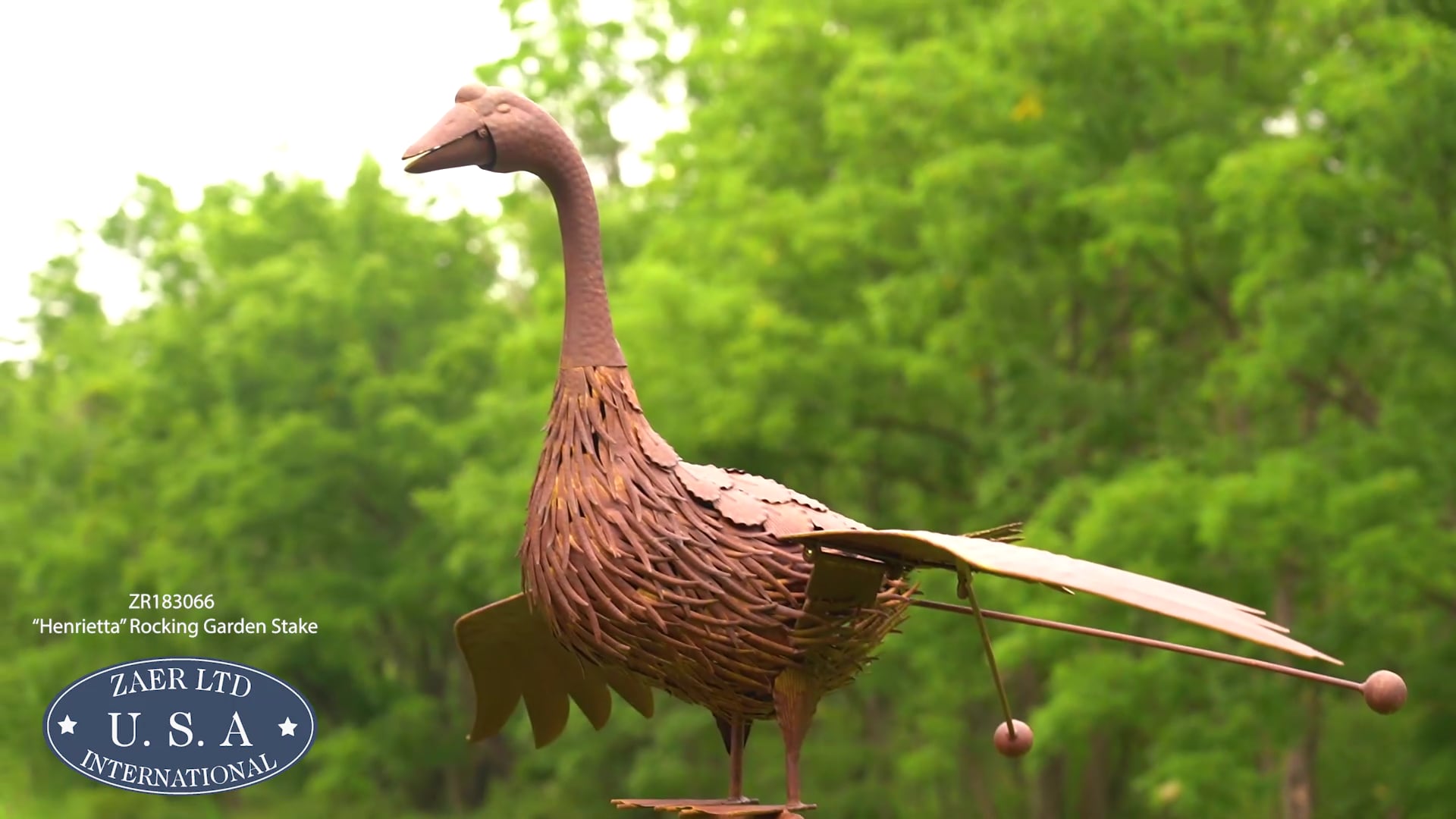 ZR183066 - "Henrietta" Rocking Goose Garden Stake on Vimeo