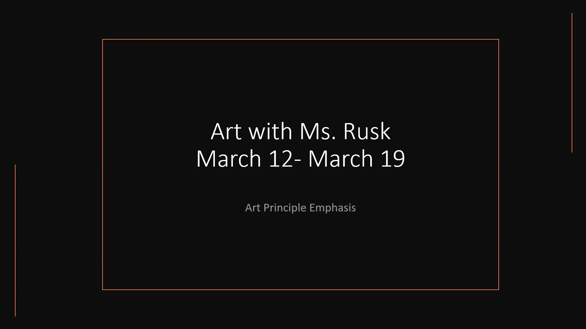 Art with Ms Rusk Emphasis Week 2 on Vimeo