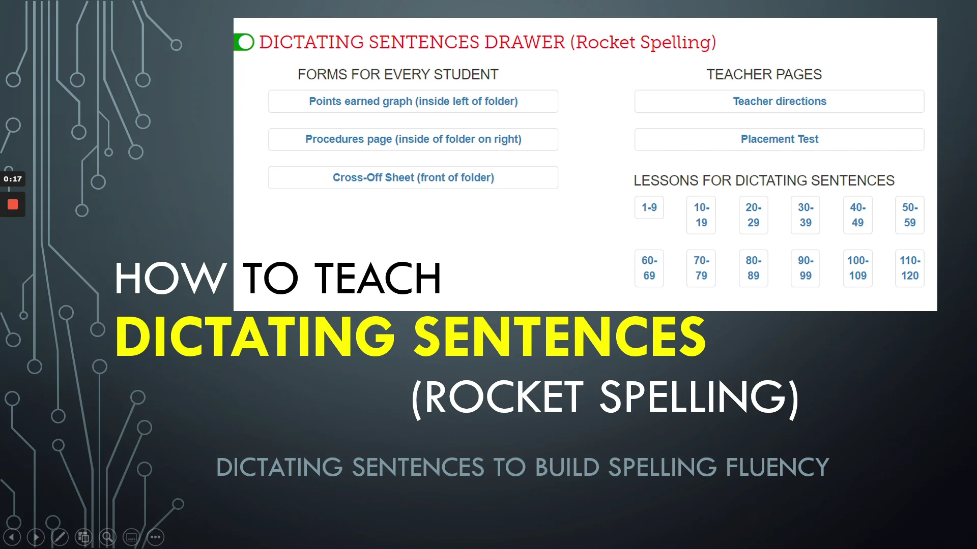 How to teach Dictated Sentences (Rocket Spelling)