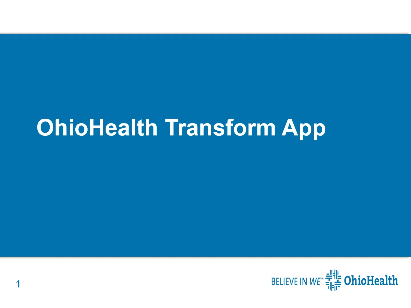 OhioHealth Transform App on Vimeo