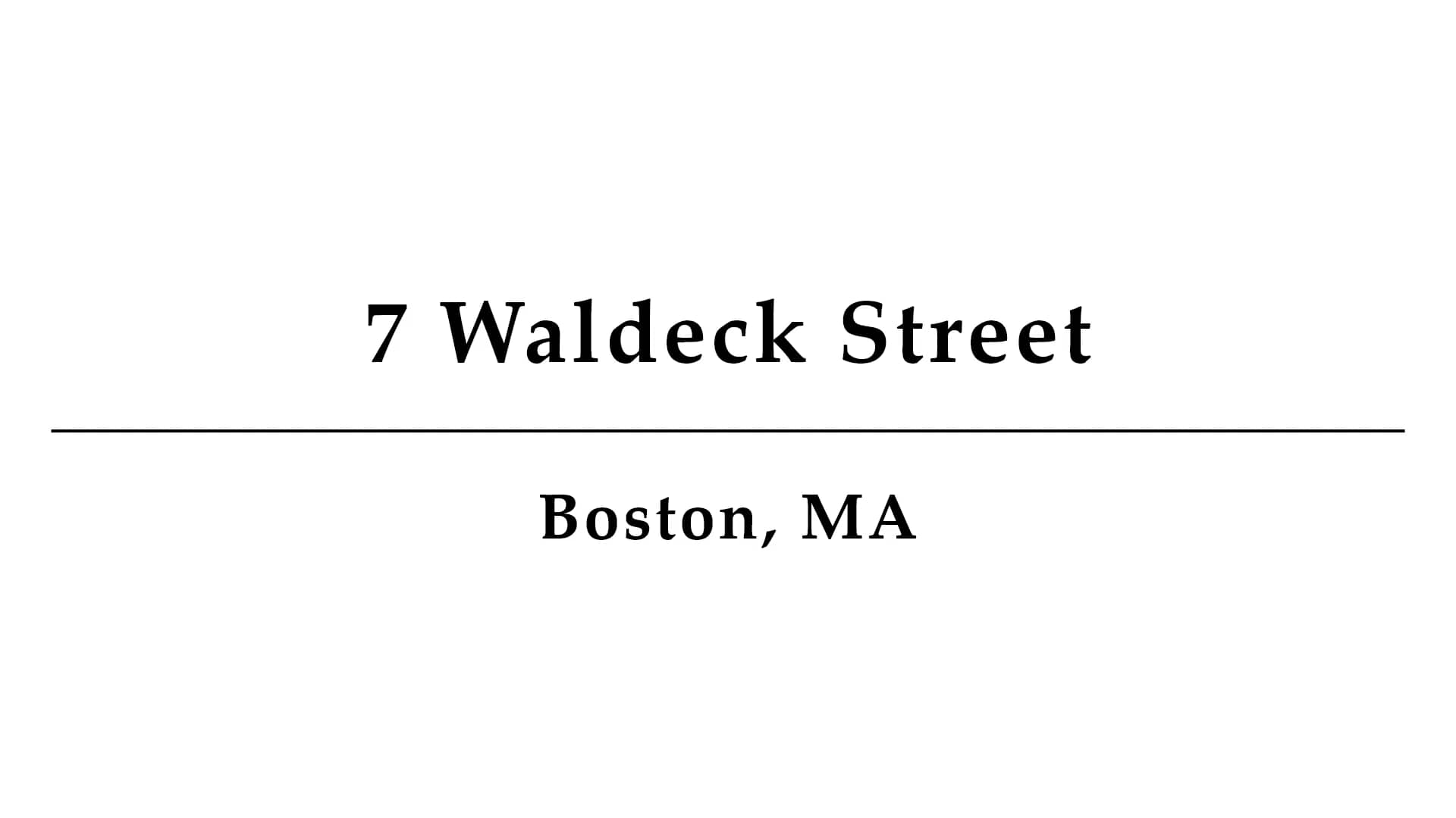 7 Waldeck Street, Boston, MA - Presented by Mark Bonin on Vimeo