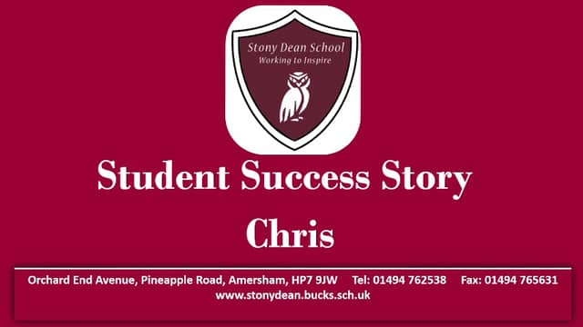 Chris' Journey at Stony Dean School on Vimeo