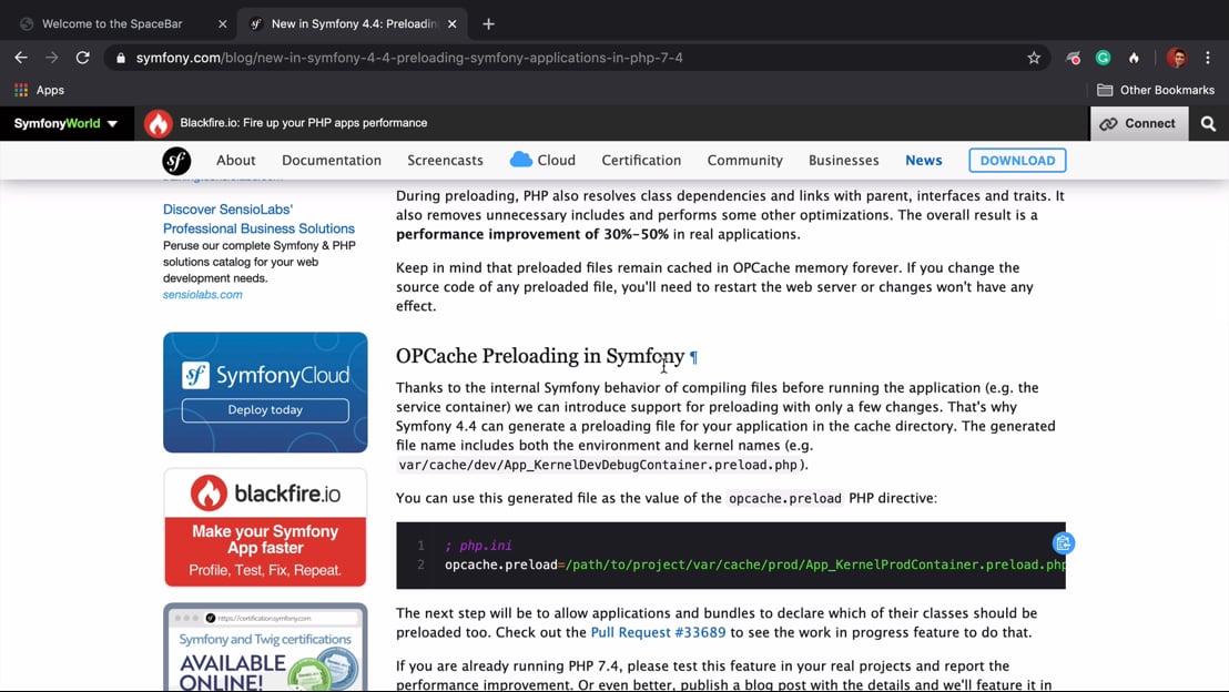 Php 74 Preload Upgrading And Whats New In Symfony 5 Symfonycasts 