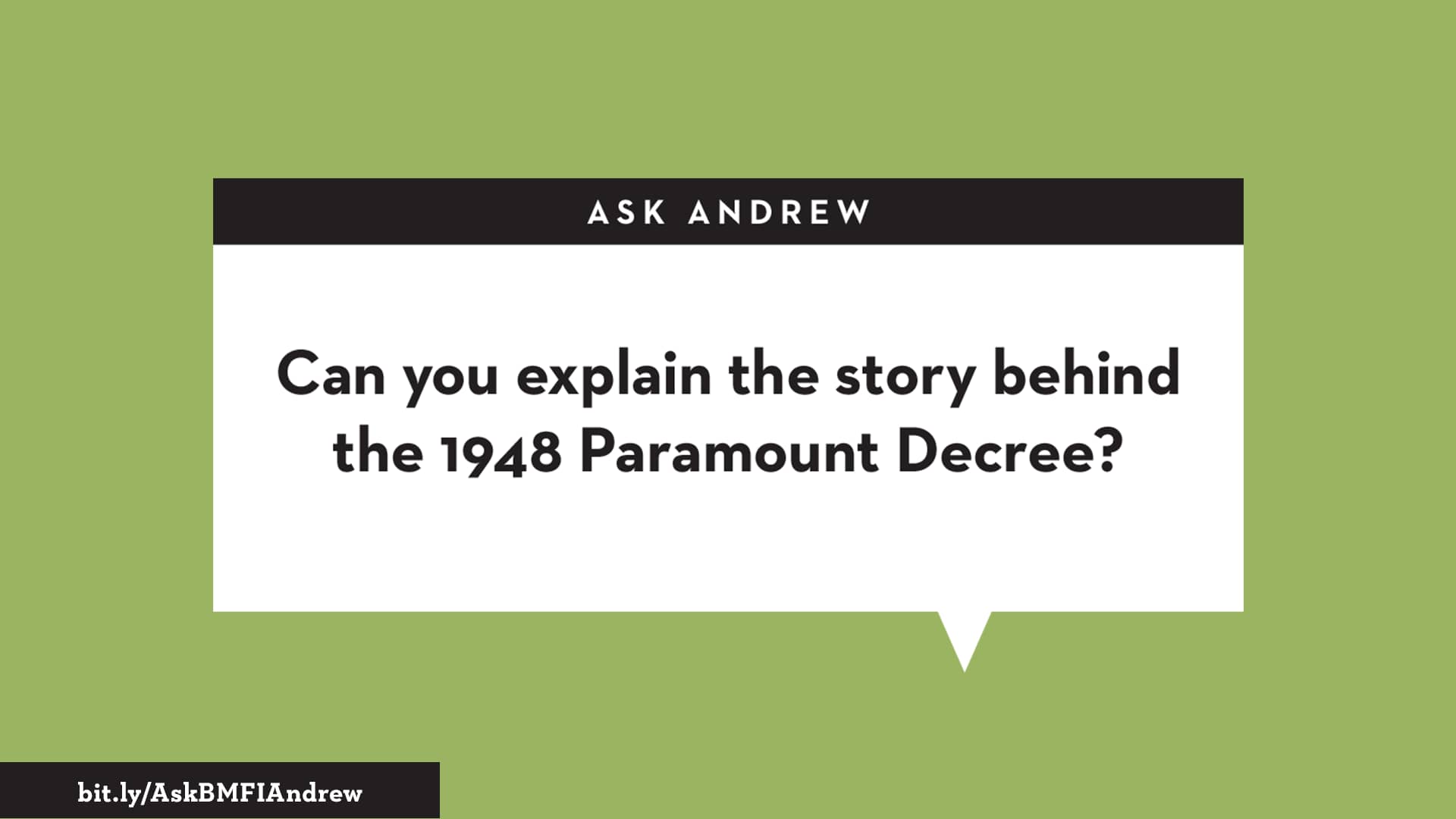 Ask Andrew: March 9, 2021: Defining “the Paramount Decree” on Vimeo