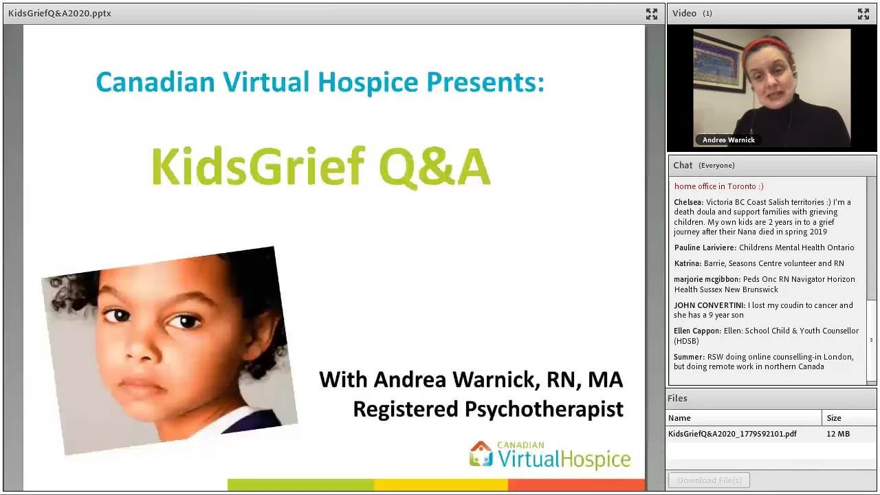 Children and Youth - Kids Grief Q&A with Andrea Warnick - March 2, 2021 ...