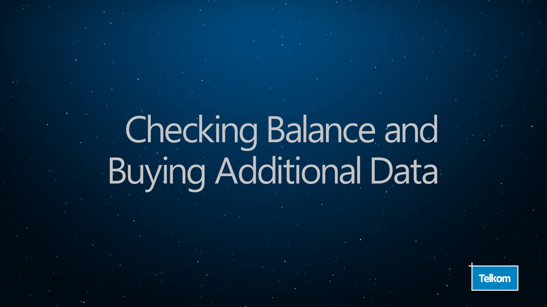 Telkom_Checking balance & buying additional data on Vimeo