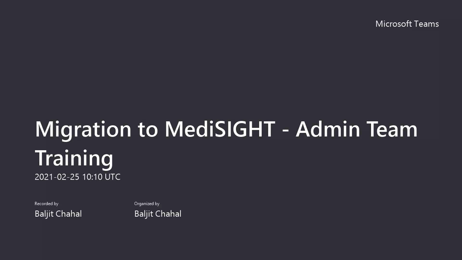Migration to MediSIGHT - Admin Team Training on Vimeo