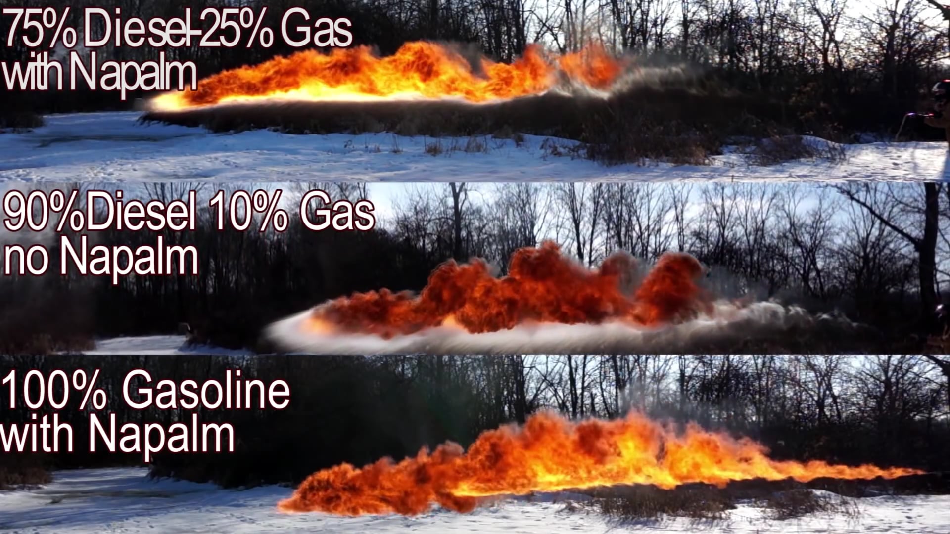 X15 Flamethrower Napalm Mix Comparison Test.mp4 on Vimeo
