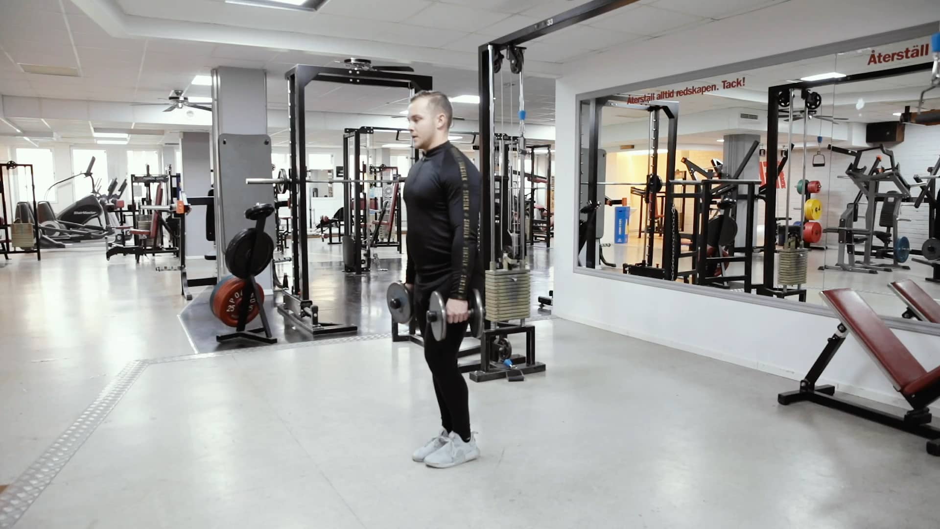 Utfallssteg bakåt med hantlar on Vimeo