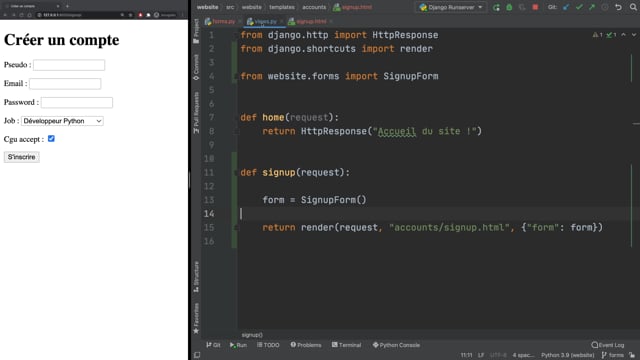 Les formulaires avec Django