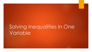 Solving Inequalities In One Variable v2 On Vimeo