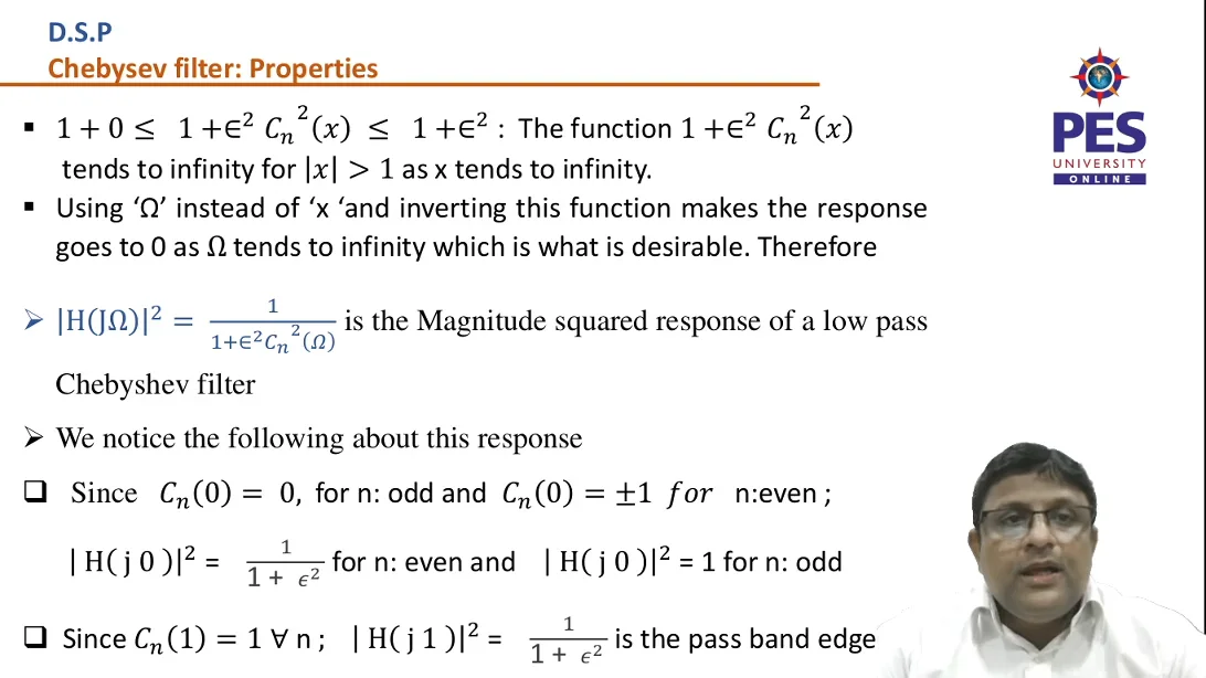 Design of Chebyshev filters
