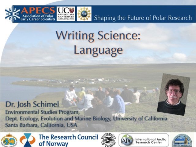 Josh Schimel - Writing Science: Language on Vimeo