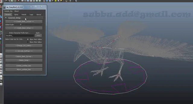 as_EasyBird : Auto Bird Rigging In Maya -By Subbu Addanki