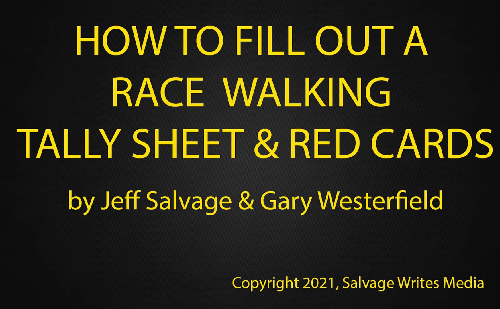 Race Walking Judging - Filling out a Tally Sheet and Red Cards on Vimeo