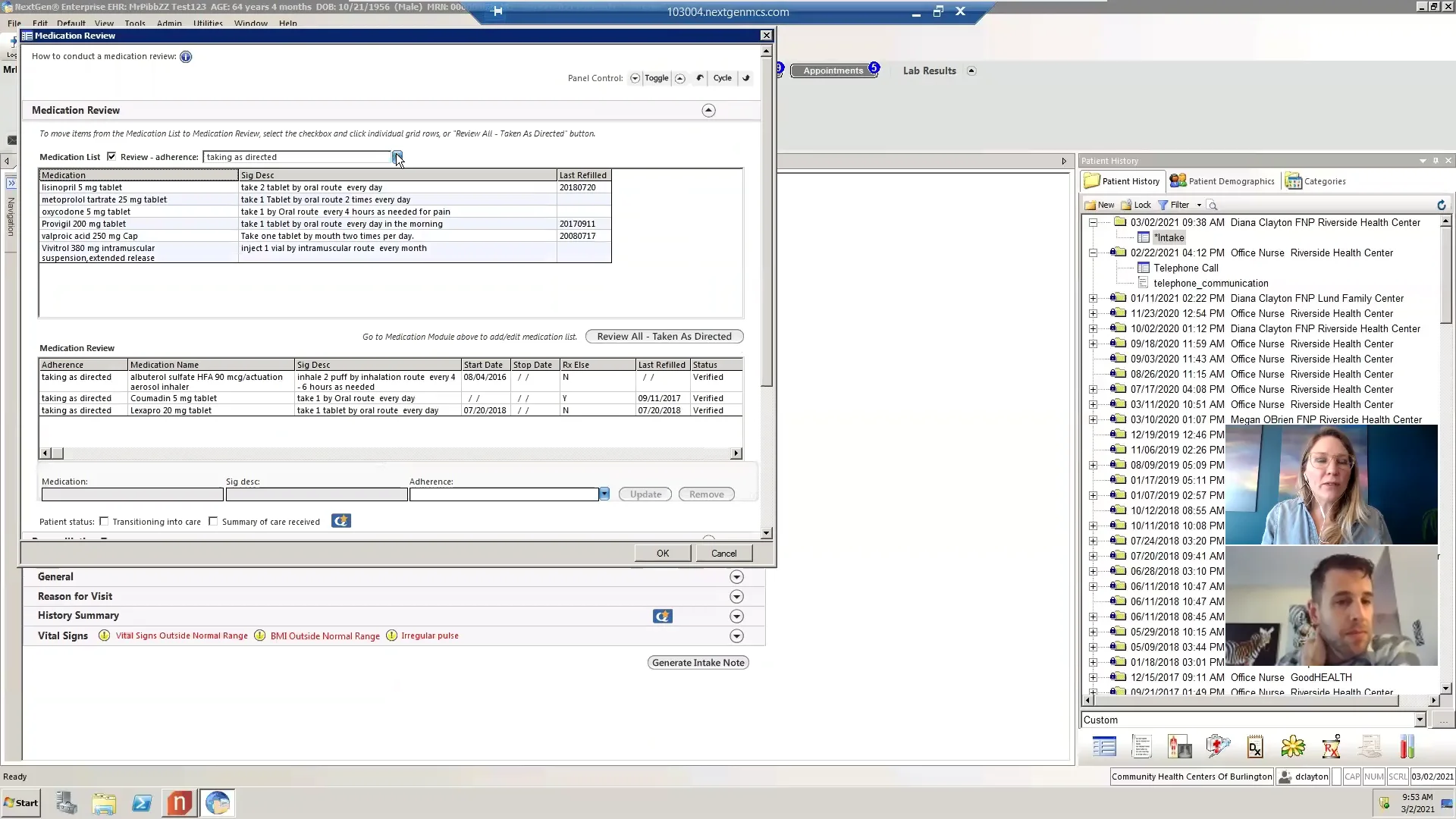 new provider training - Intake Note