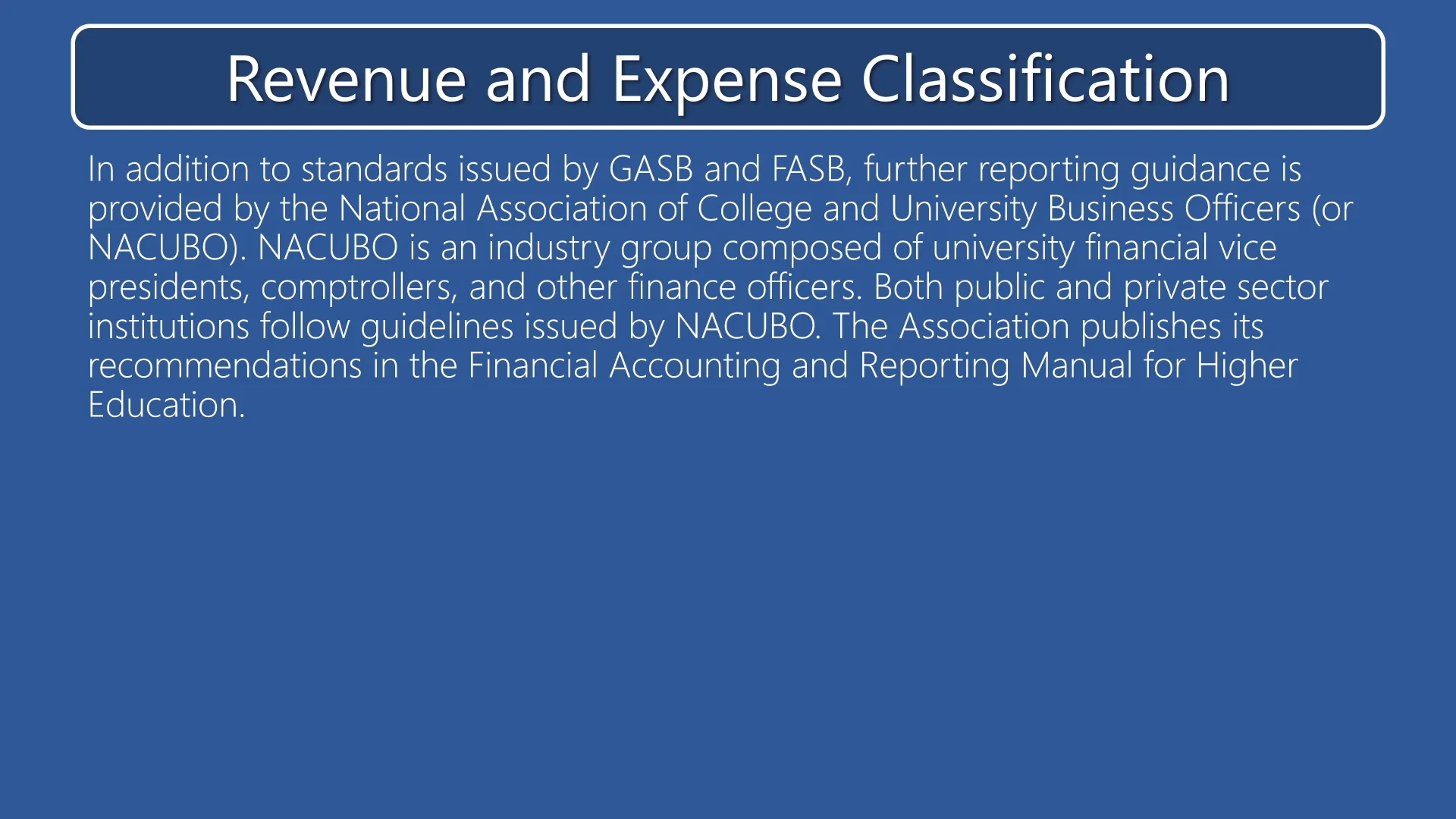 Revenue and Expense Classification (College and University ...