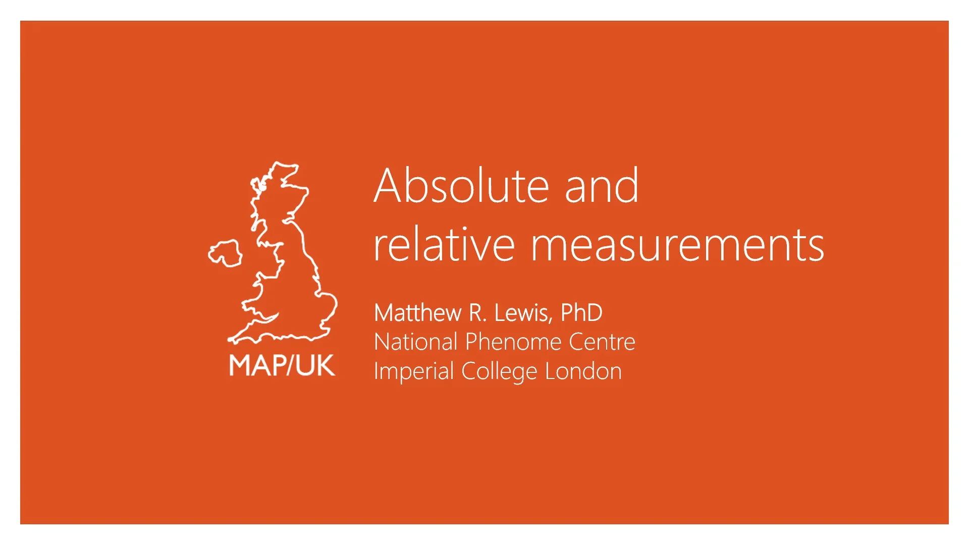 MAP/UK: Absolute and relative measurements on Vimeo