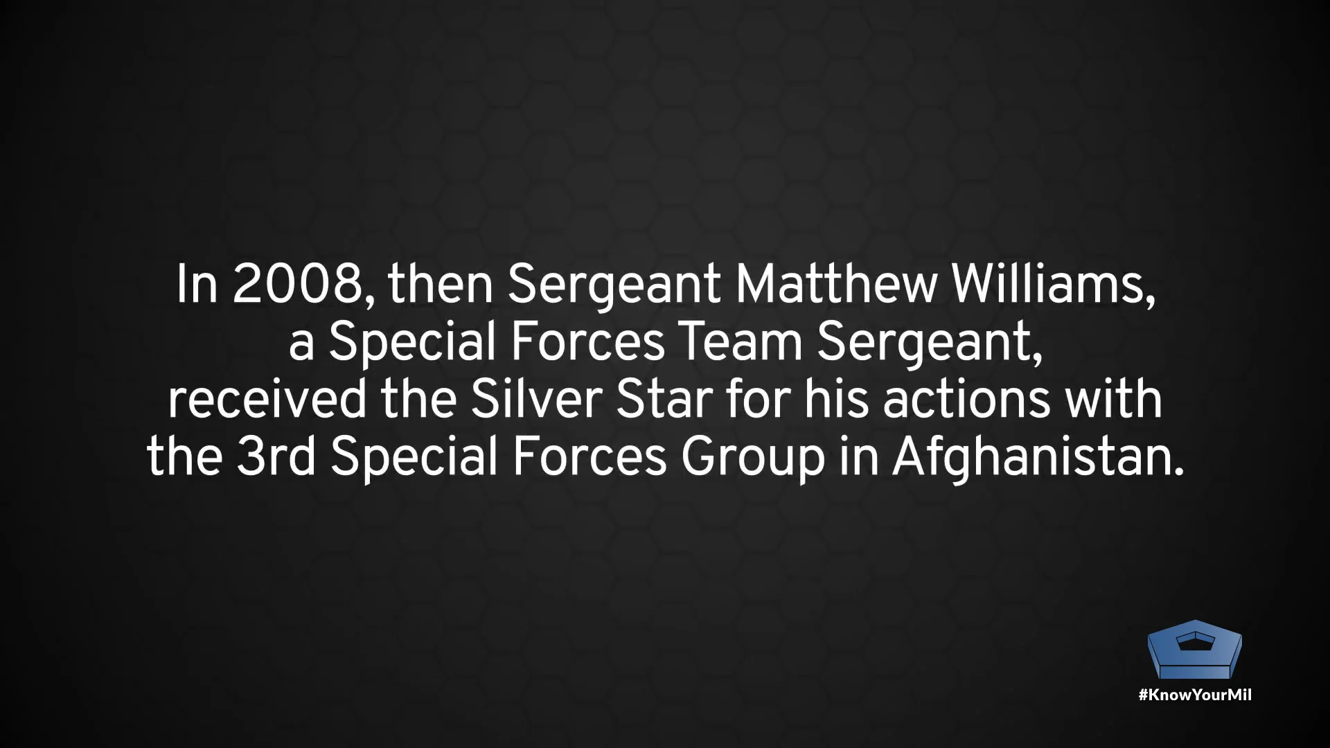 Master Sgt. Matthew Williams: Operation Commando Wrath