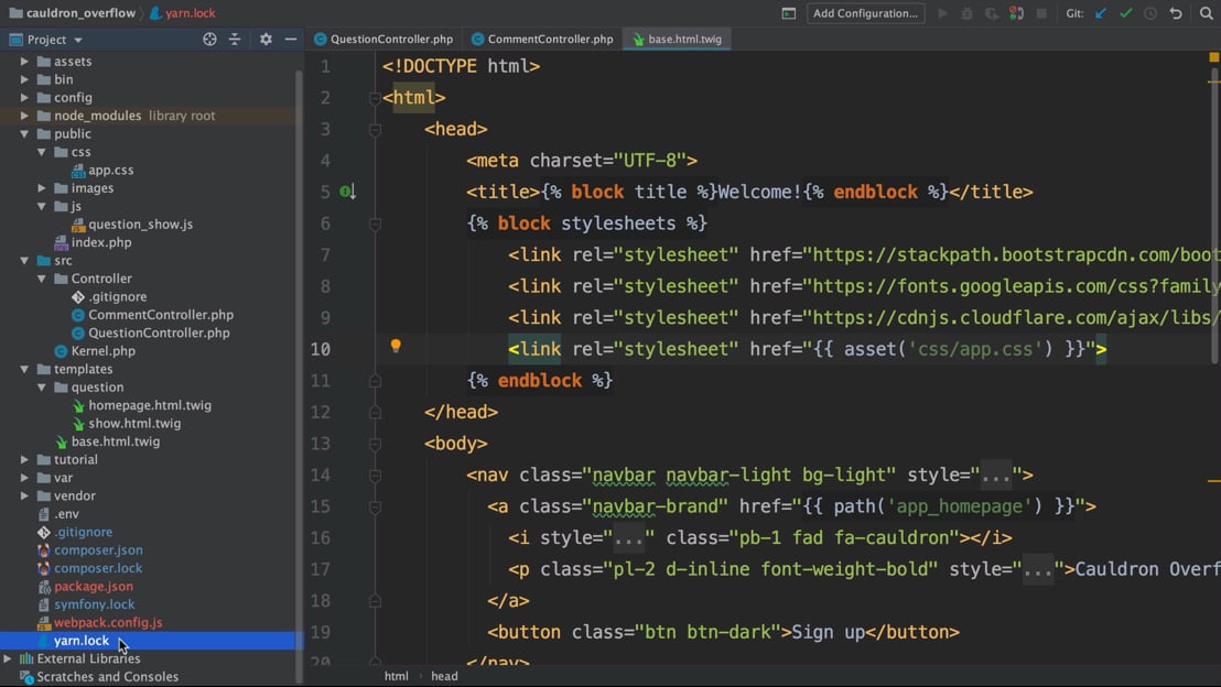 Hello Webpack Encore > Charming Development in Symfony 5 | SymfonyCasts