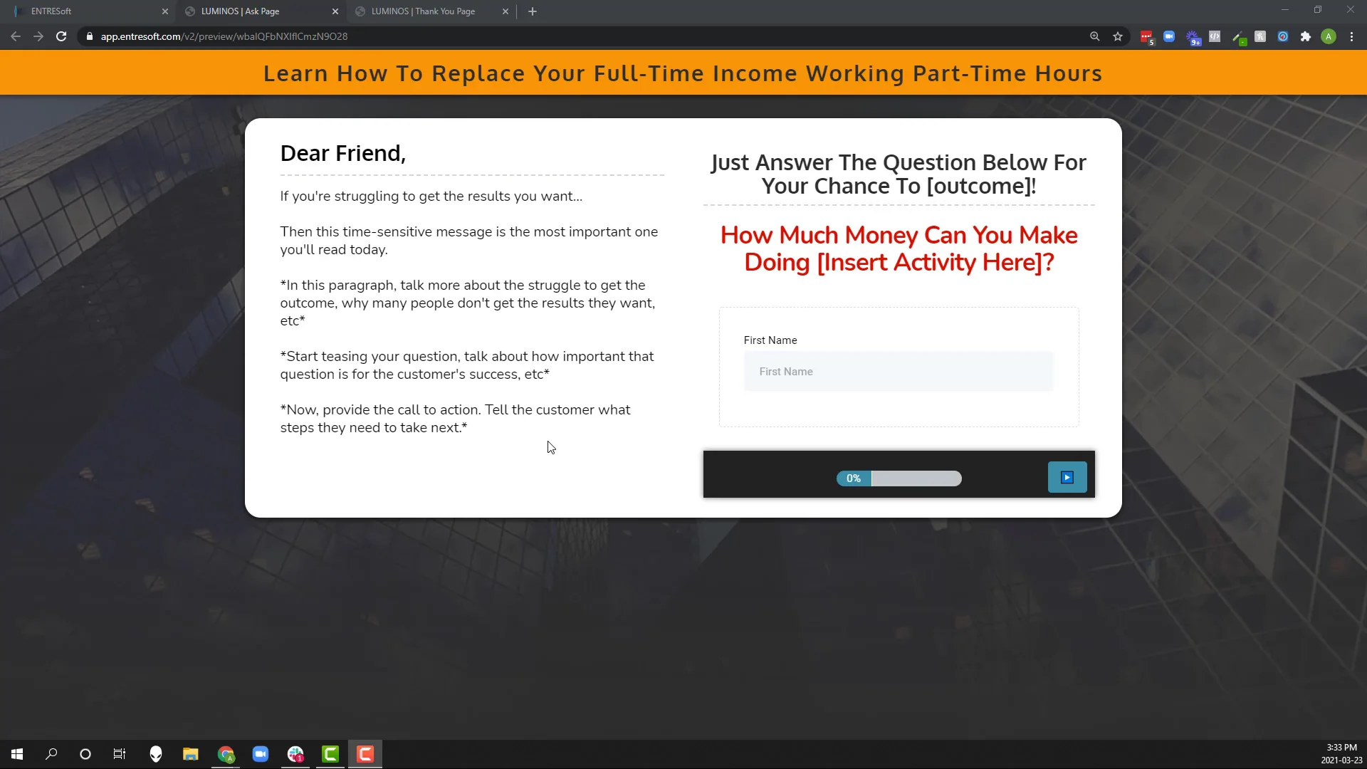 Ask Campaign Funnel - V1 Template Overview on Vimeo
