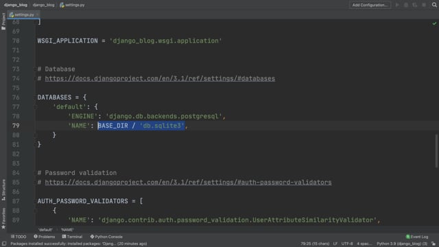 Utiliser PostgreSQL avec notre projet Django