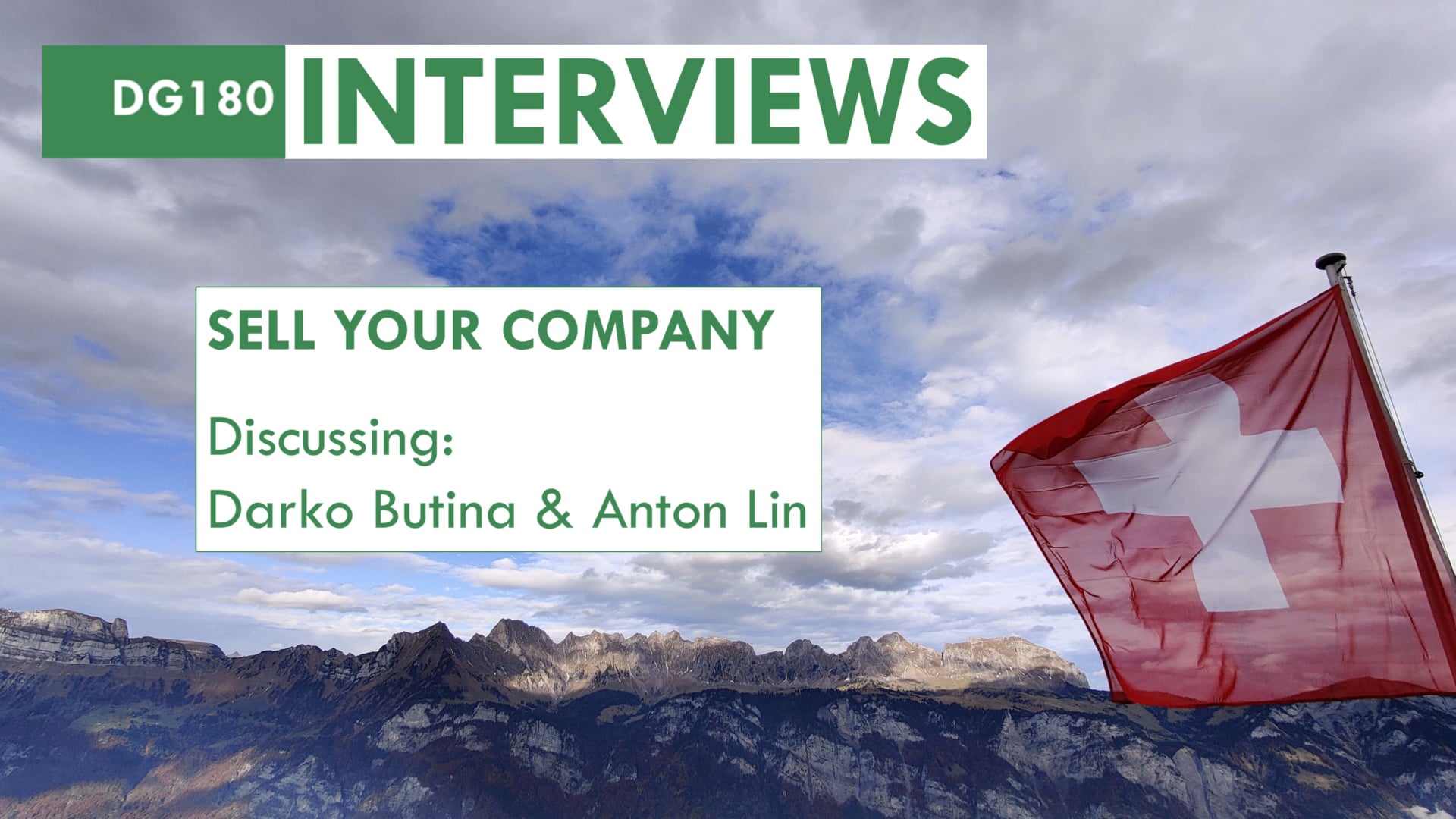 Sell your company - DG180 Interview (Darko Butina & Anton Lin) on Vimeo