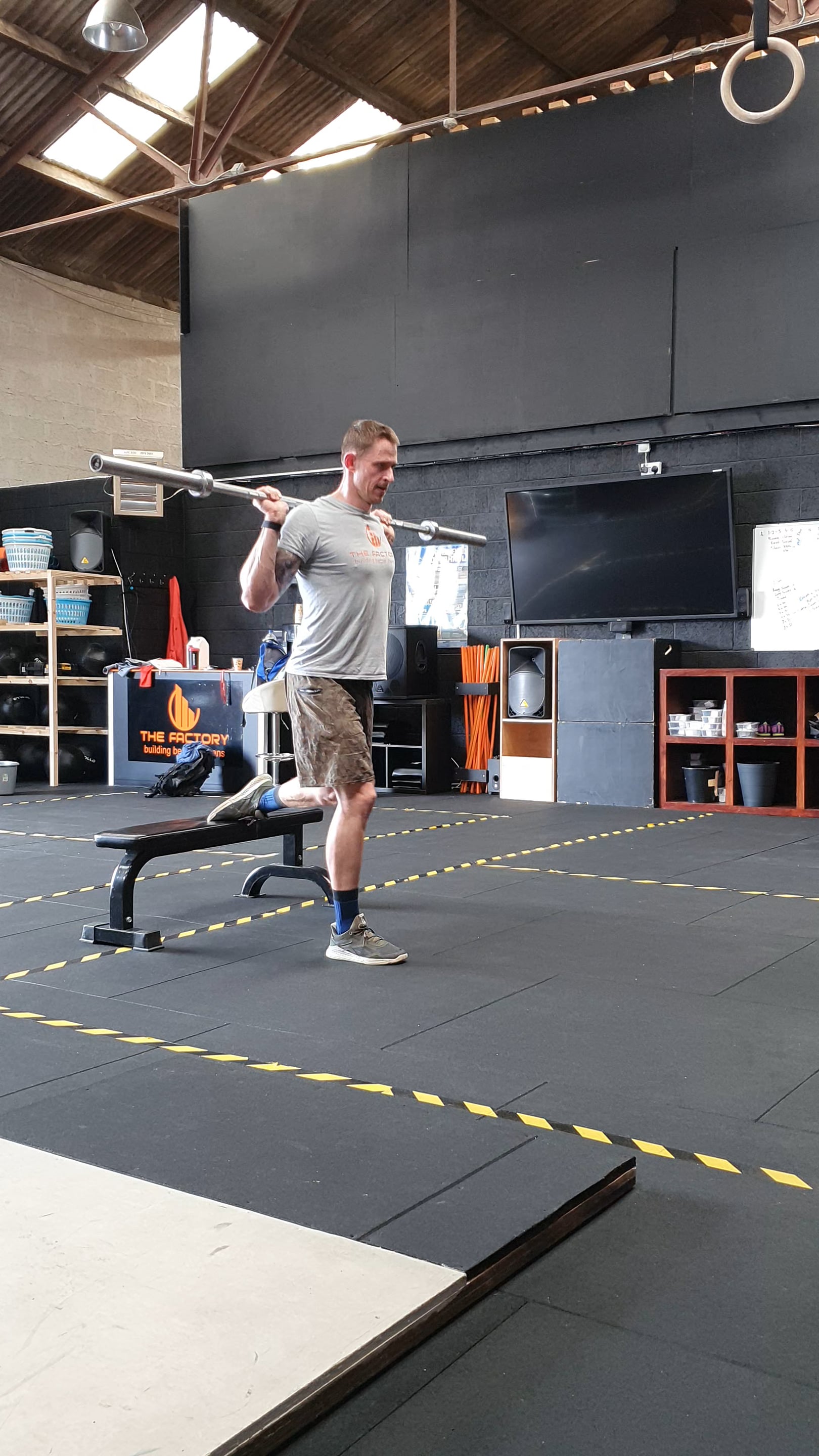 Rear Foot Elevated Back Rack Split Squat on Vimeo