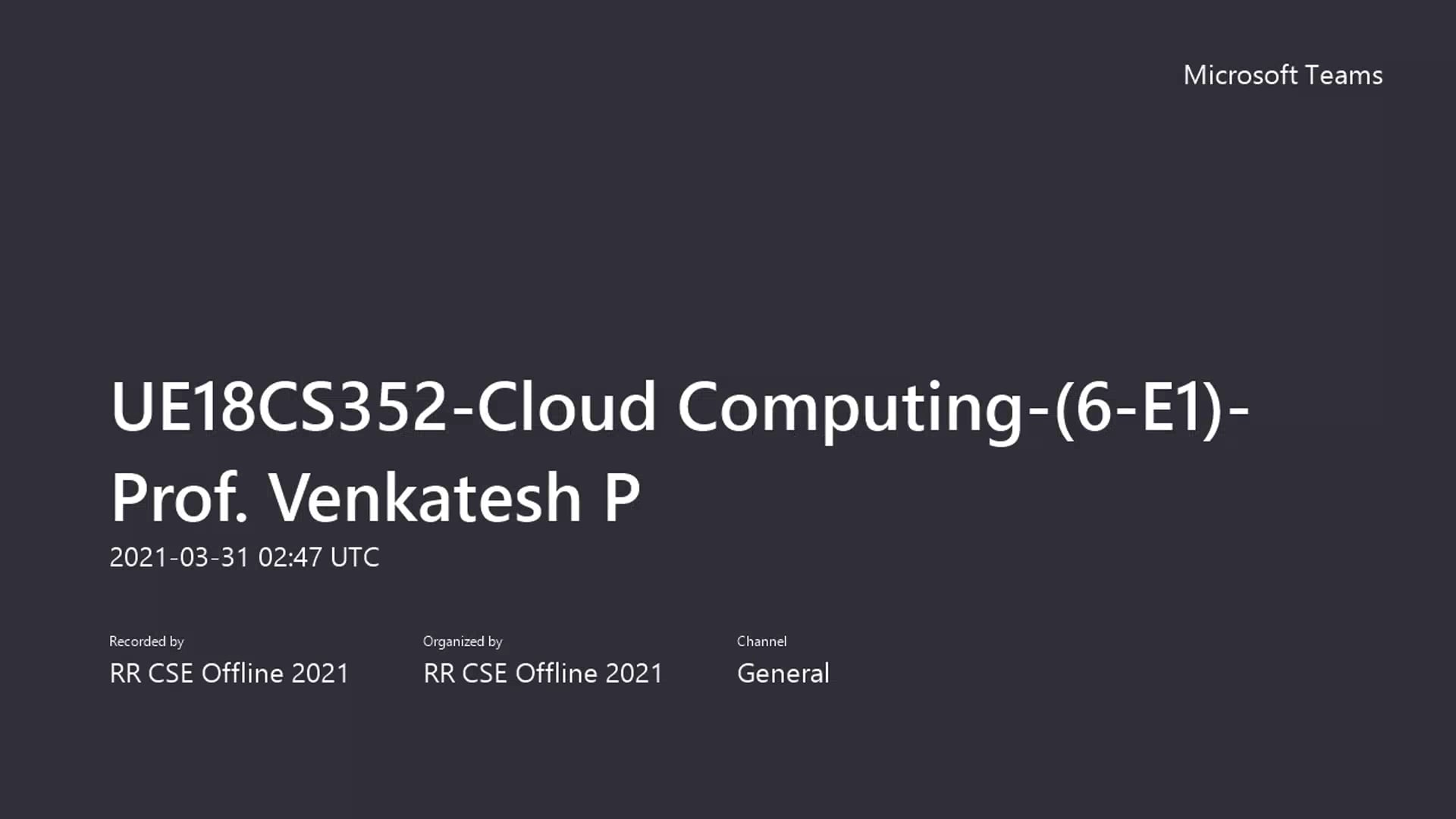 UE18CS352-CC-6E1-310321-U4L6-VP on Vimeo