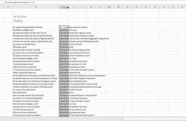 Windy.GoogleTranslate for Excel - QueryStorm