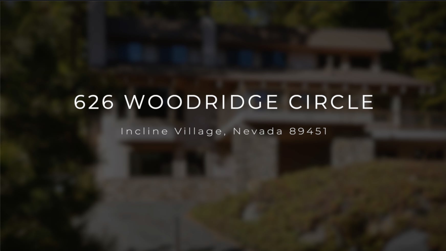 626 Woodridge Circle Incline Village Nevada 89451 on Vimeo