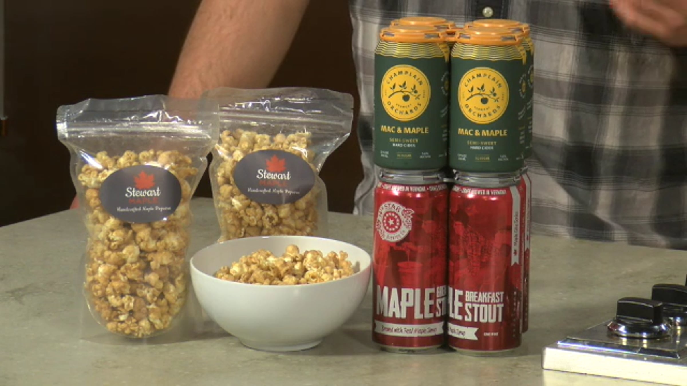 Stewart Maple Popcorn Paired with 14th Star MBS & Champlain Orchards ...