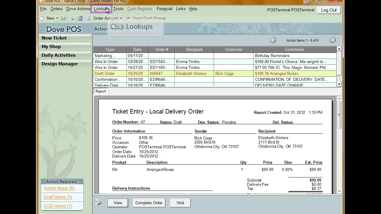 Teleflora's Dove POS Tutorial Part 4- Order Lookup.mp4 on Vimeo