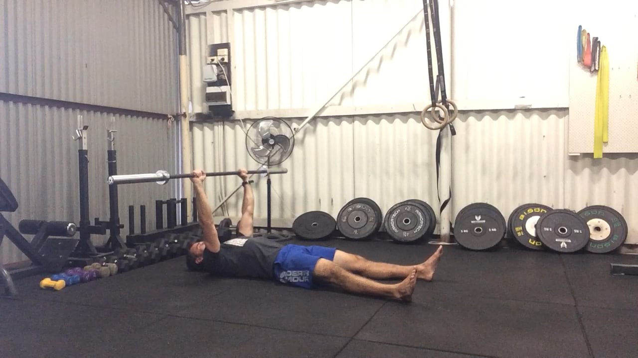 Barbell Overhead Crunch on Vimeo