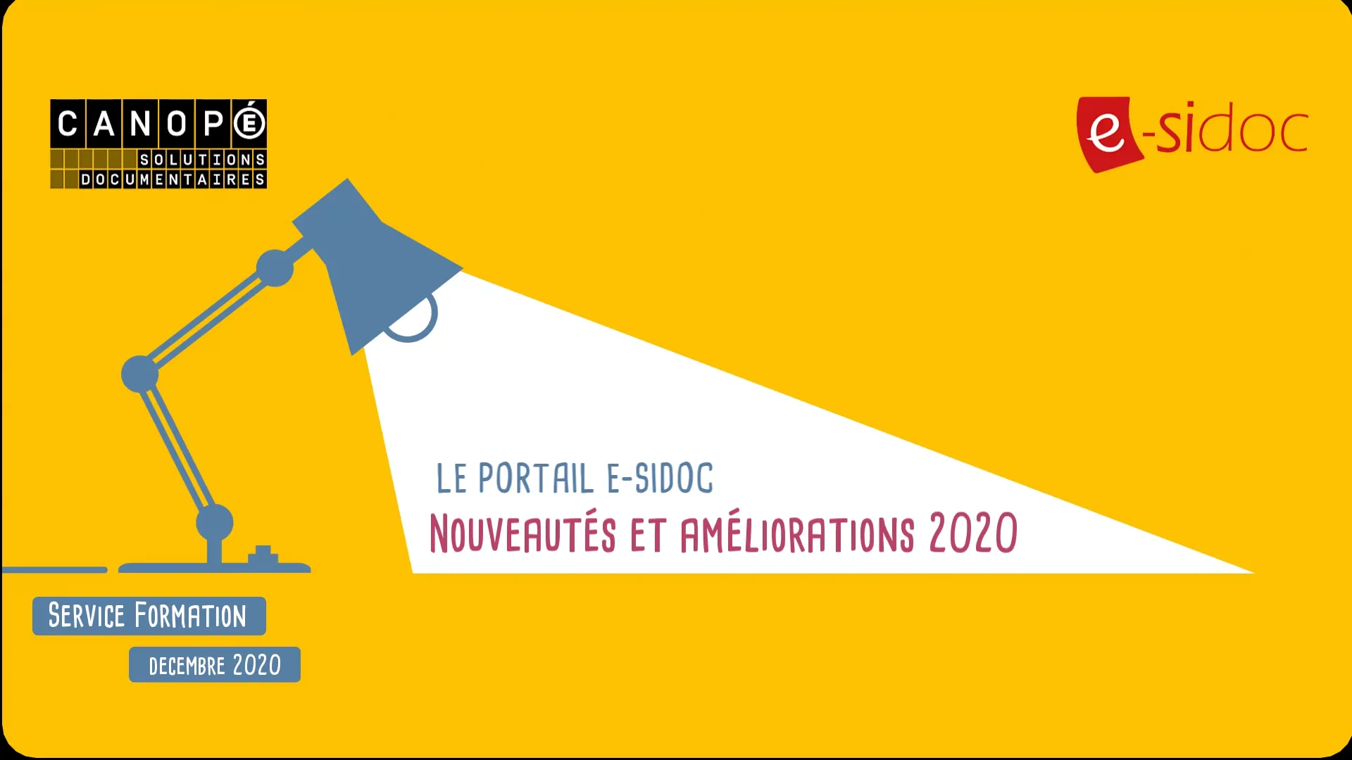 e-sidoc - Rétrospective de l'année 2020 pour le portail e-sidoc on Vimeo