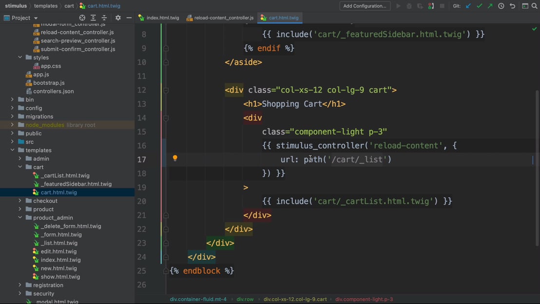 Reusing the "Reload Content" Controller > Symfony UX: Stimulus | SymfonyCasts
