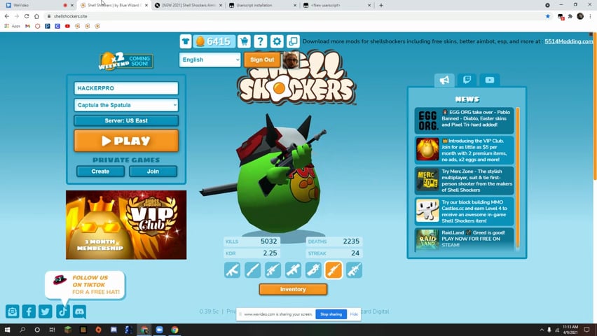 Aimbot for Shell Shockers! on Vimeo