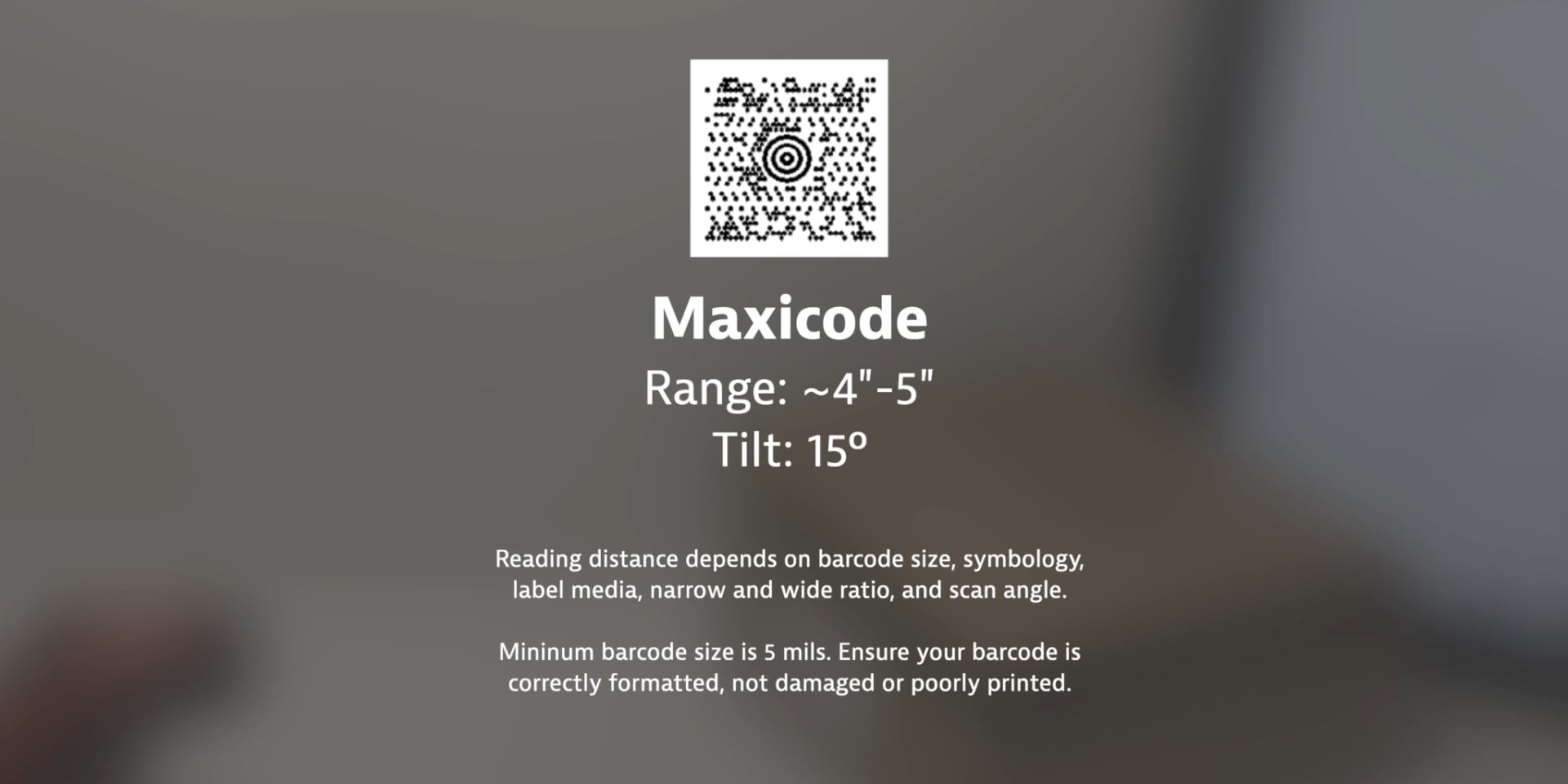 How to scan MaxiCode barcode on Vimeo