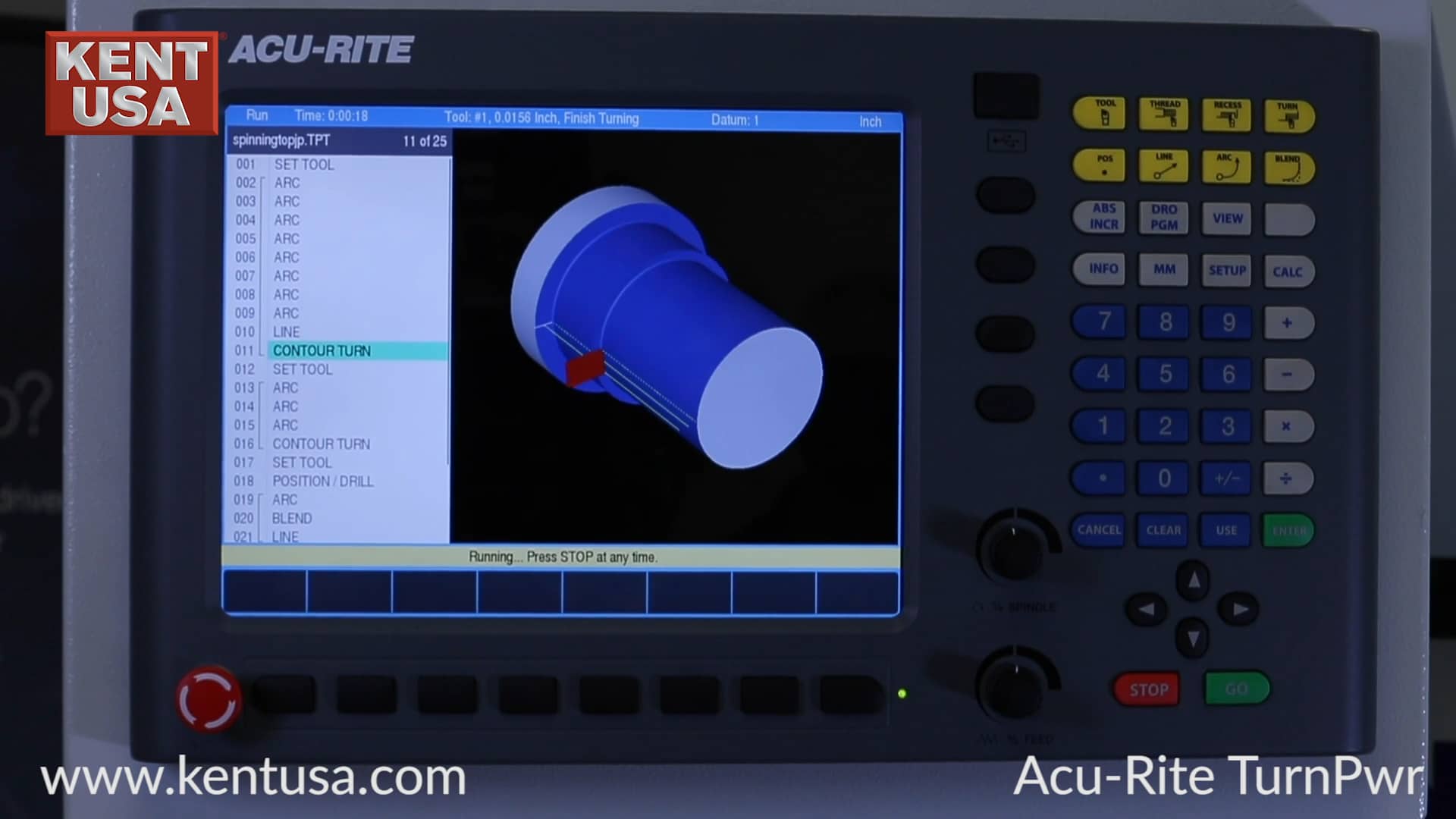Acu-rite TURNPWR Control for CNC Lathes by KENT USA on Vimeo
