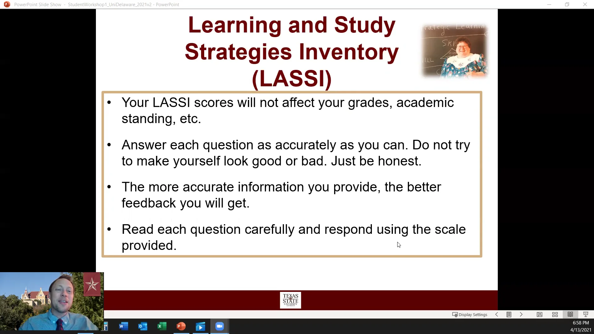 Learning and Study Strategies Inventory (LASSI)