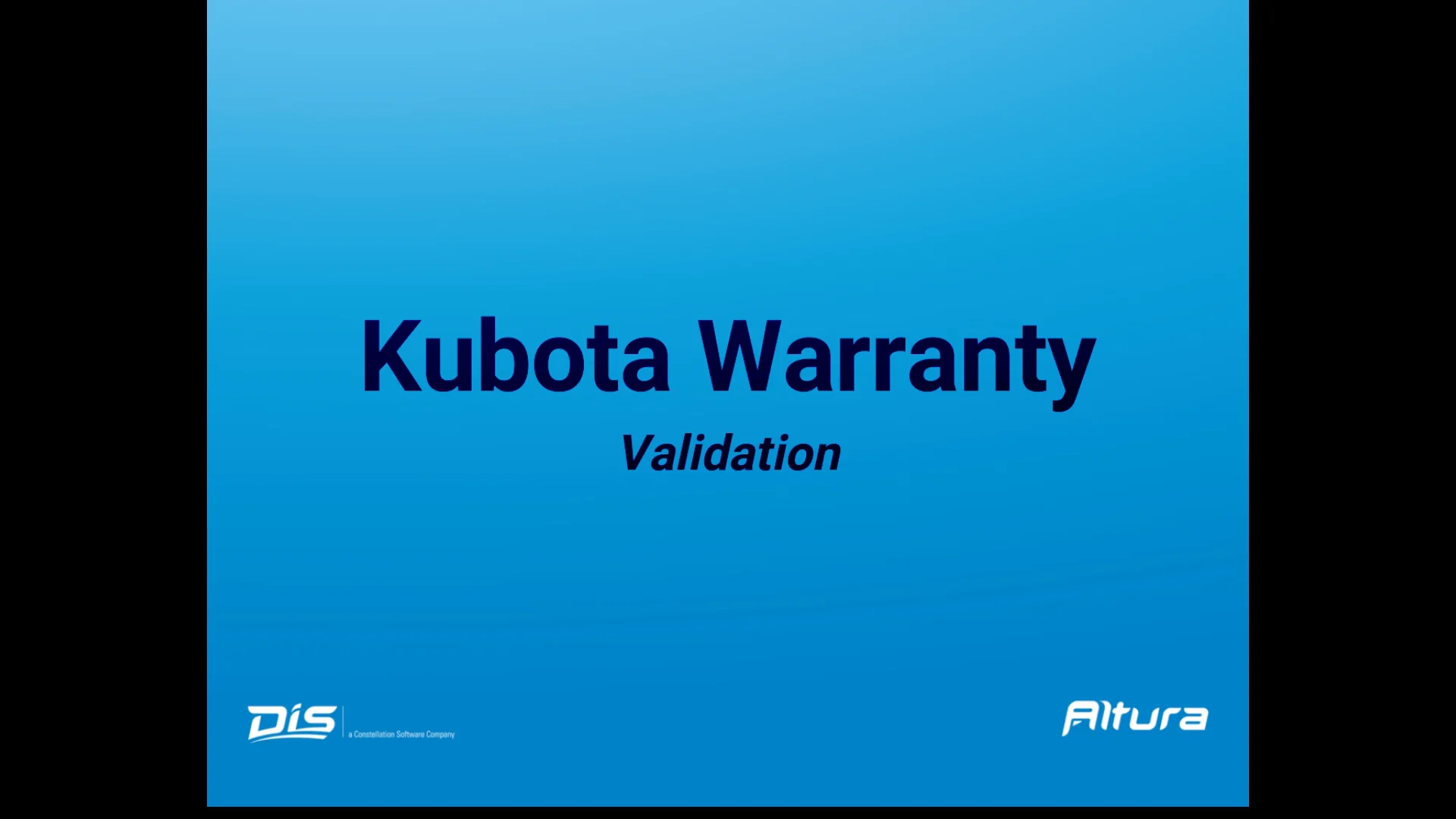 Integration - Kubota Warranty Validation in Altura on Vimeo