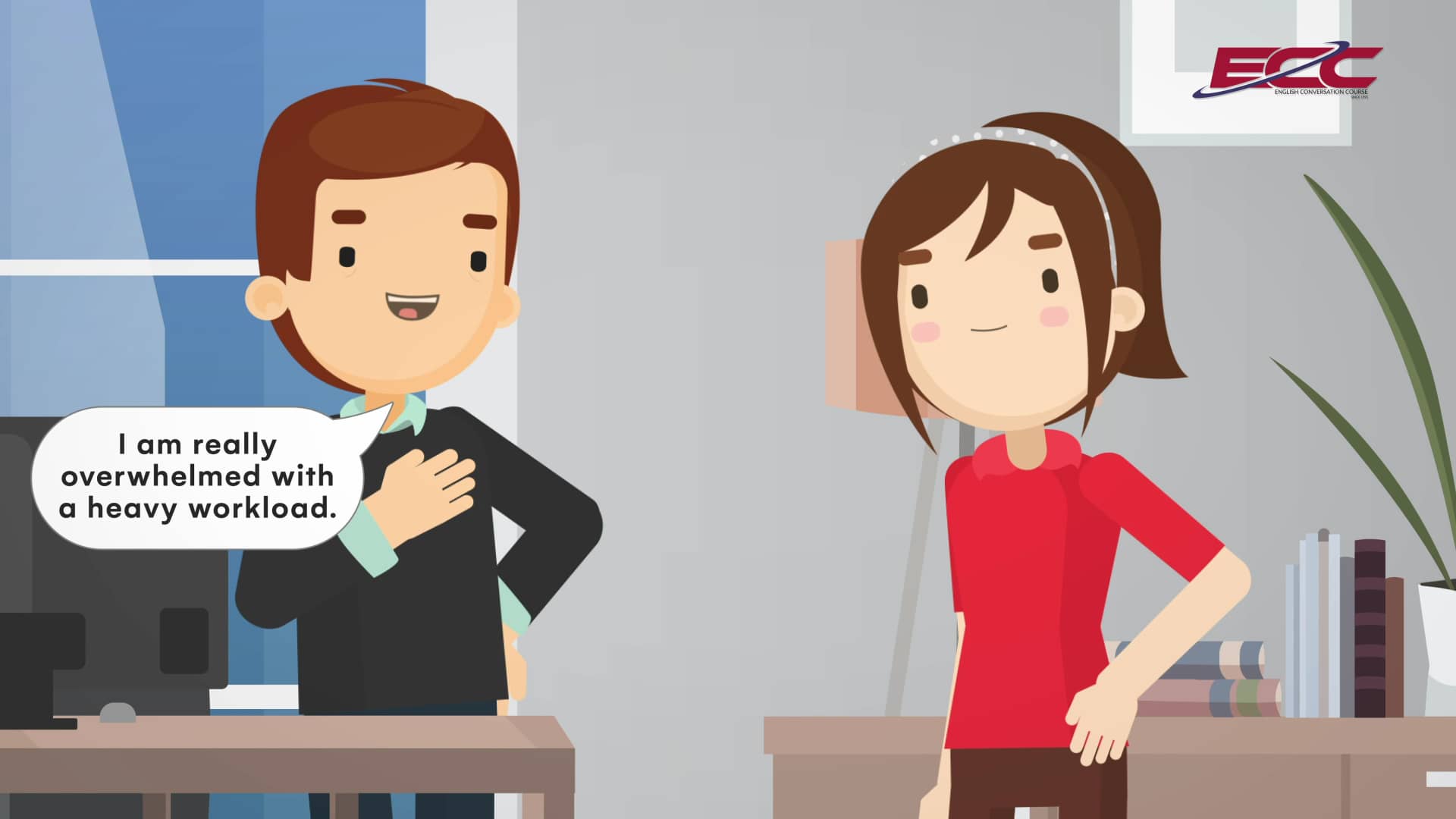 Lesson 16: Dialogue 134 - I am overwhelmed with a heavy workload on Vimeo